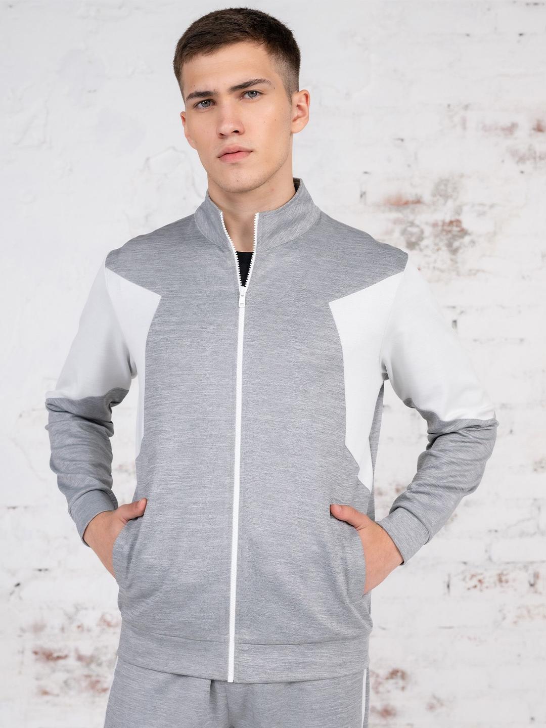 Buy EDRIO Men Dry Fit Solid High Neck Front Open Sweatshirt ...