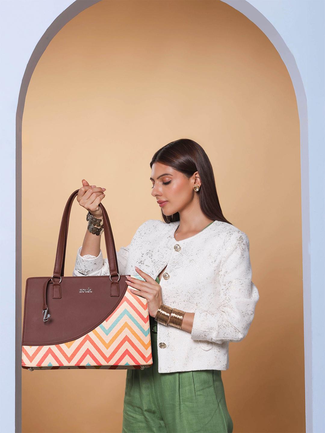 Buy ZOUK Women Printed Structured Shoulder Tote Bag - Handbags for ...