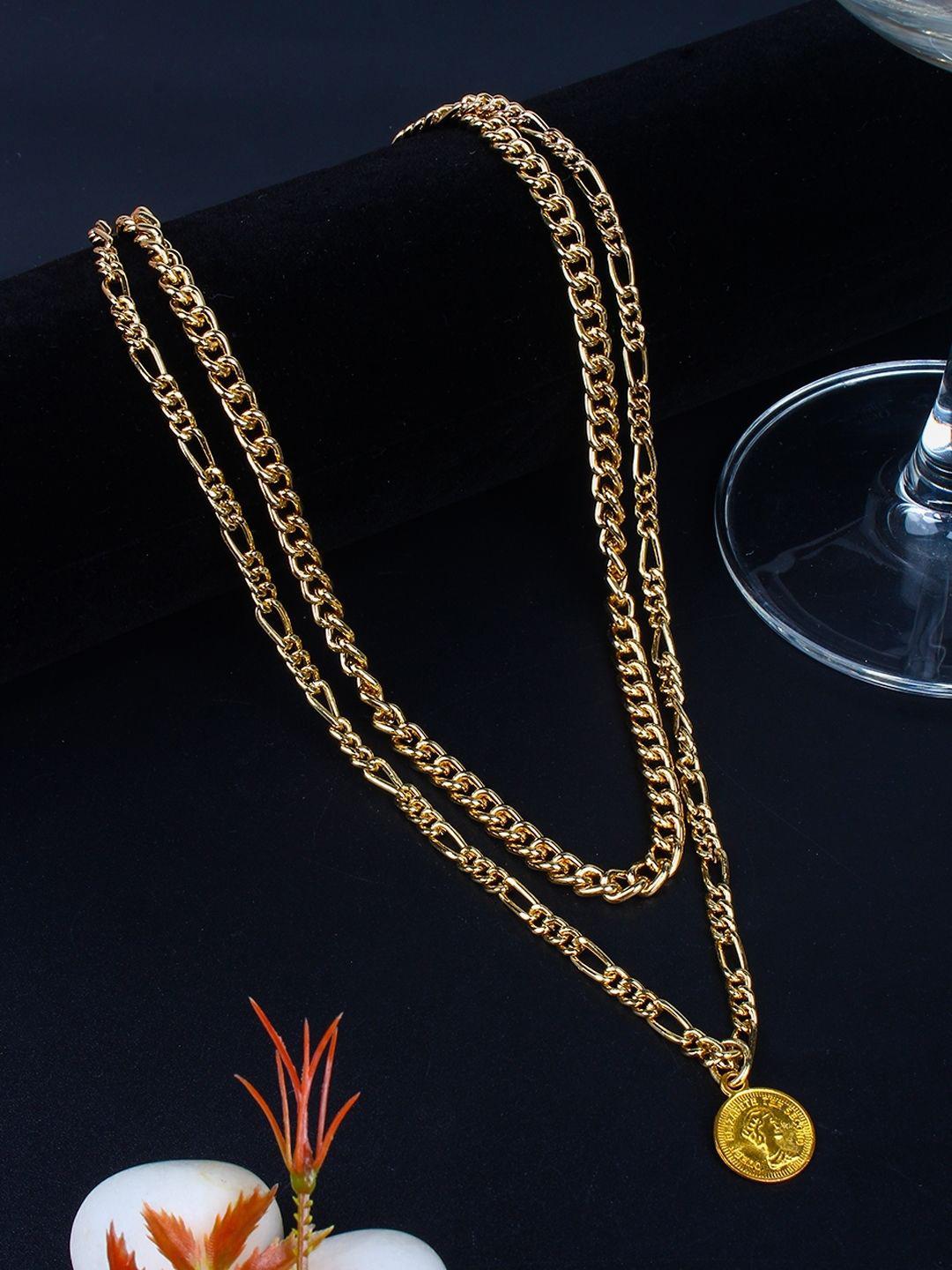 Buy KPOP Brass Gold Plated Layered Necklace - Necklace And Chains for ...