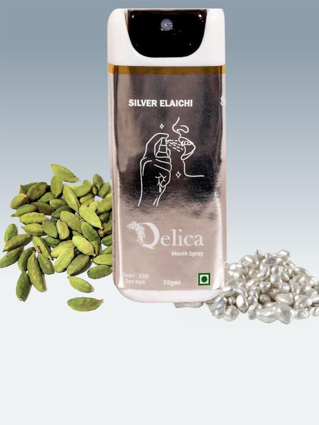 Buy Qelica Set Of 5 Mouth Freshener Spray 10 G Each Silver Elaichi ...