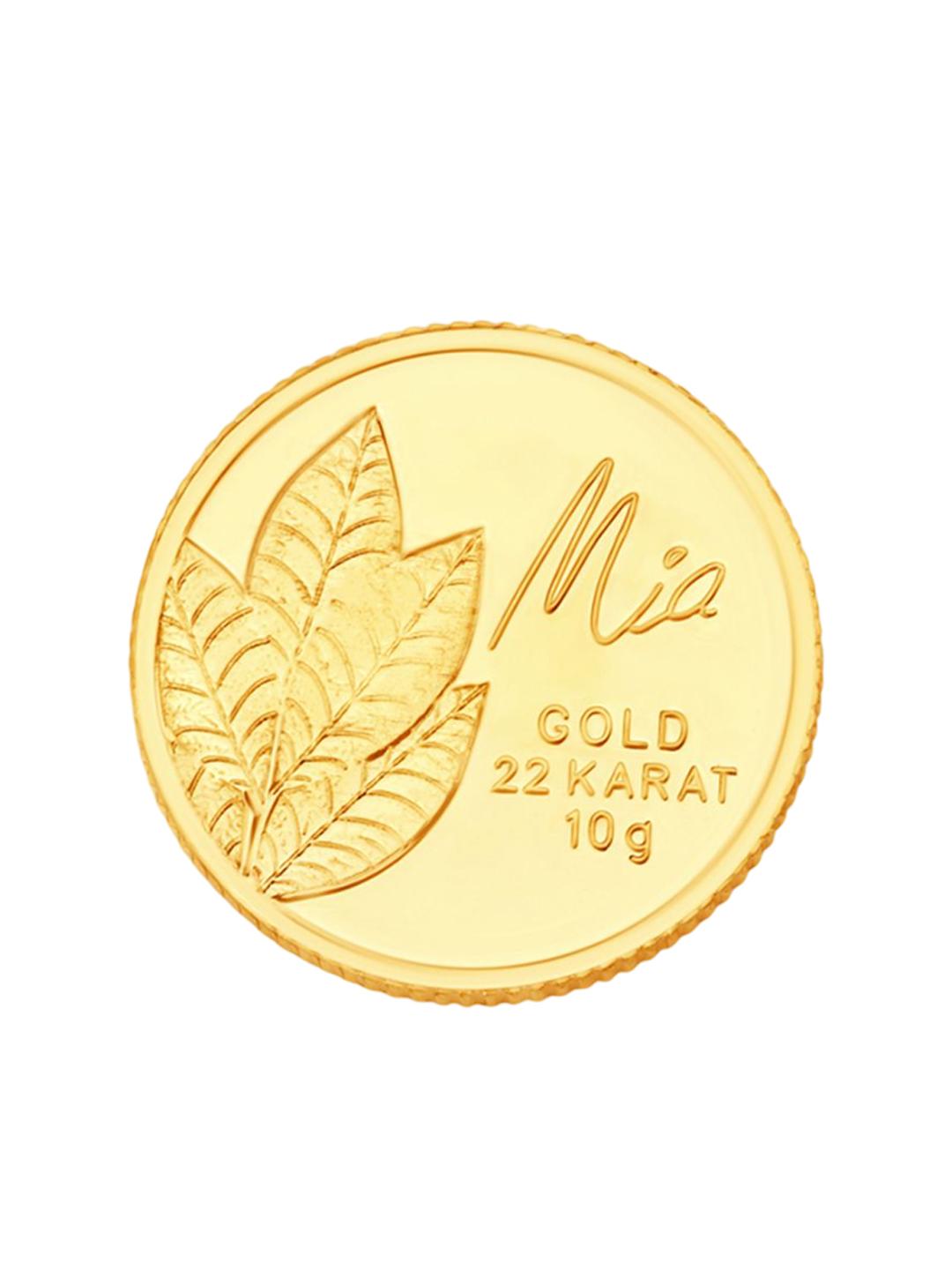 Buy Mia By Tanishq 22KT Gold Mango Leaf Coin 10 Gm - Gold Coin for ...
