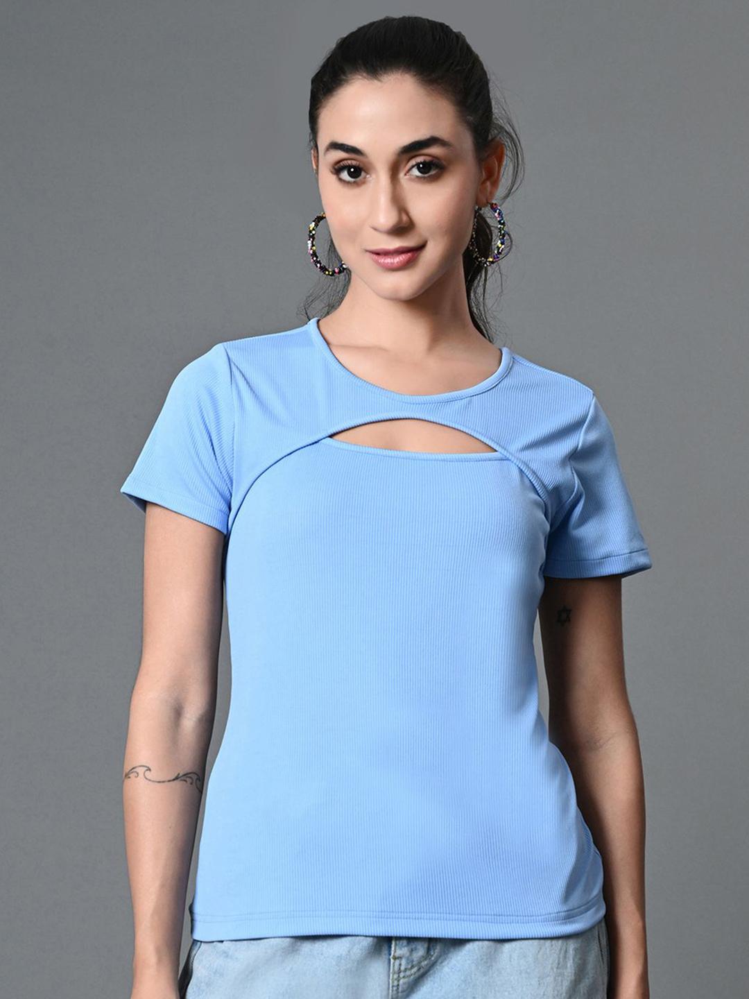 Buy The Roadster Lifestyle Co Ribbed Cut Out Tops - Tops for Women ...