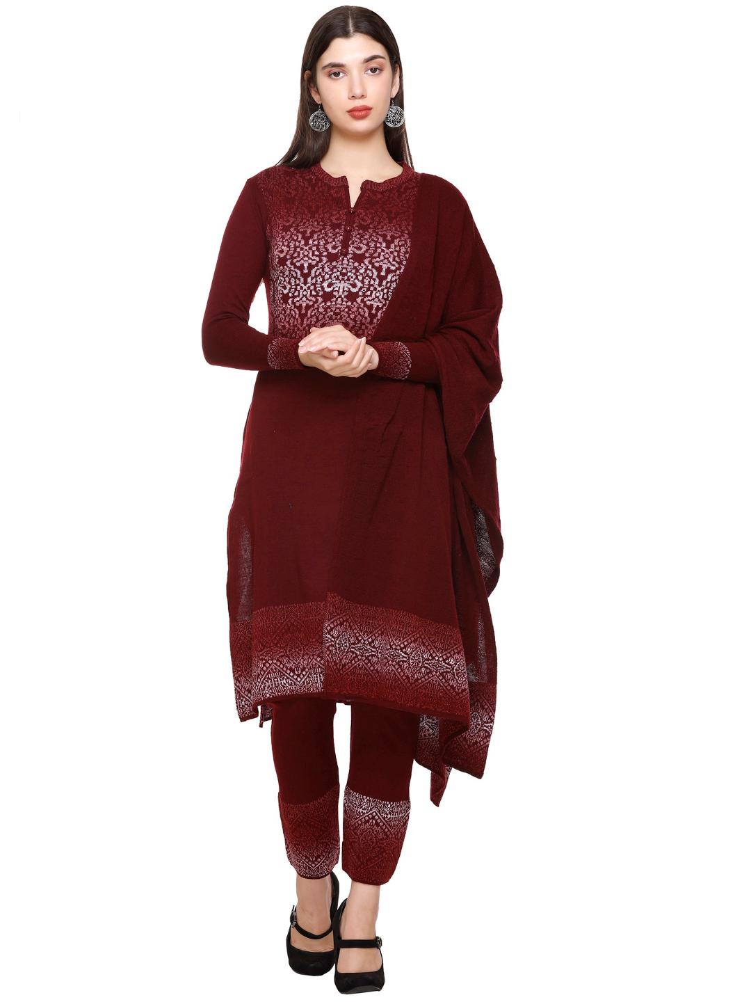 Buy MONTREX Women Floral Regular Kurta With Trousers & With Dupatta ...