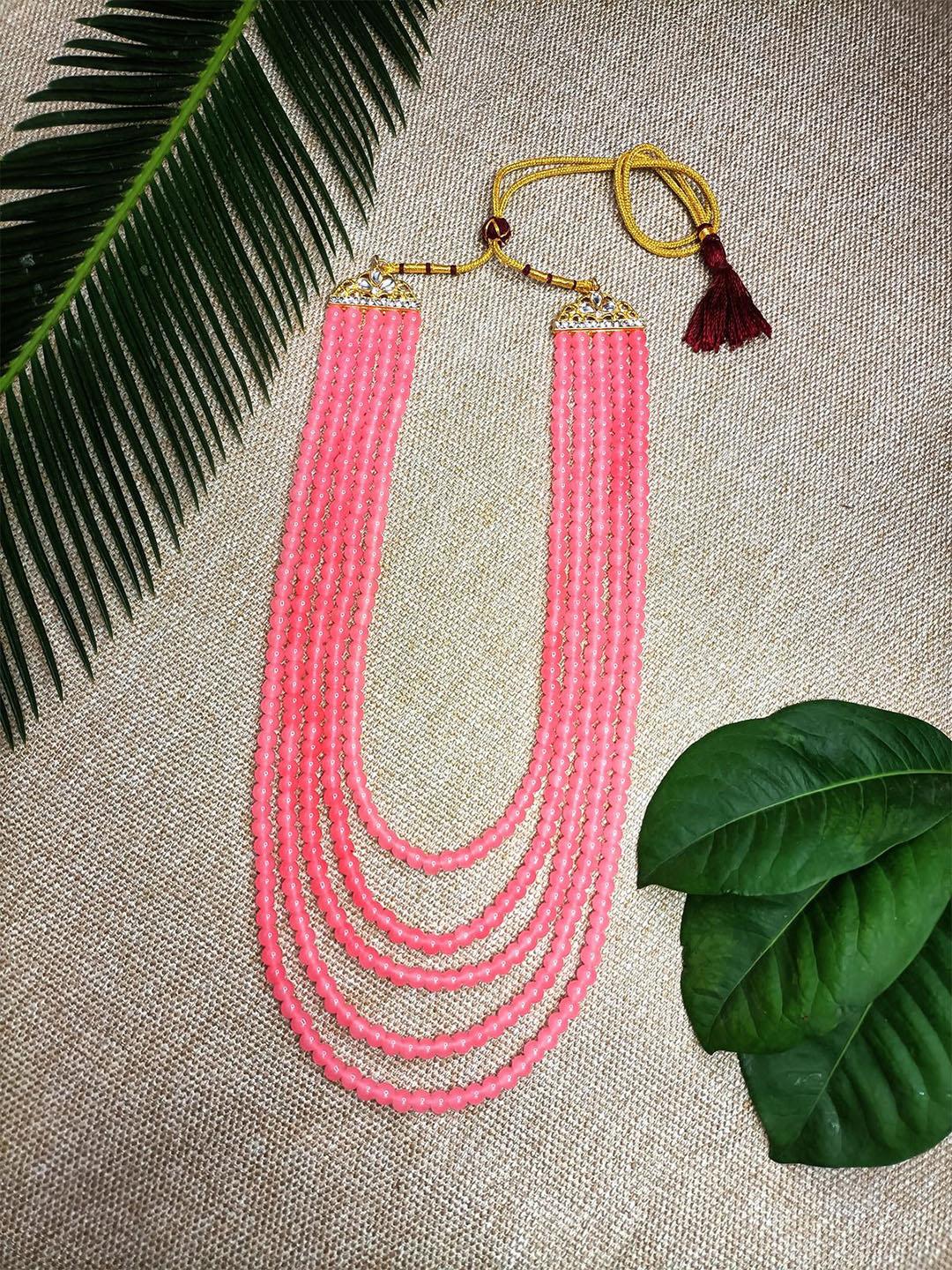 Buy Radhe Creation Men Gold Plated Moti Mala Pearls Beaded Six Layered ...