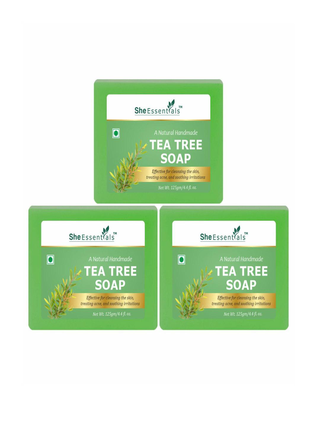 Buy She Essentials Set Of 3 Natural Tea Tree Bath Soap 125 G Each ...