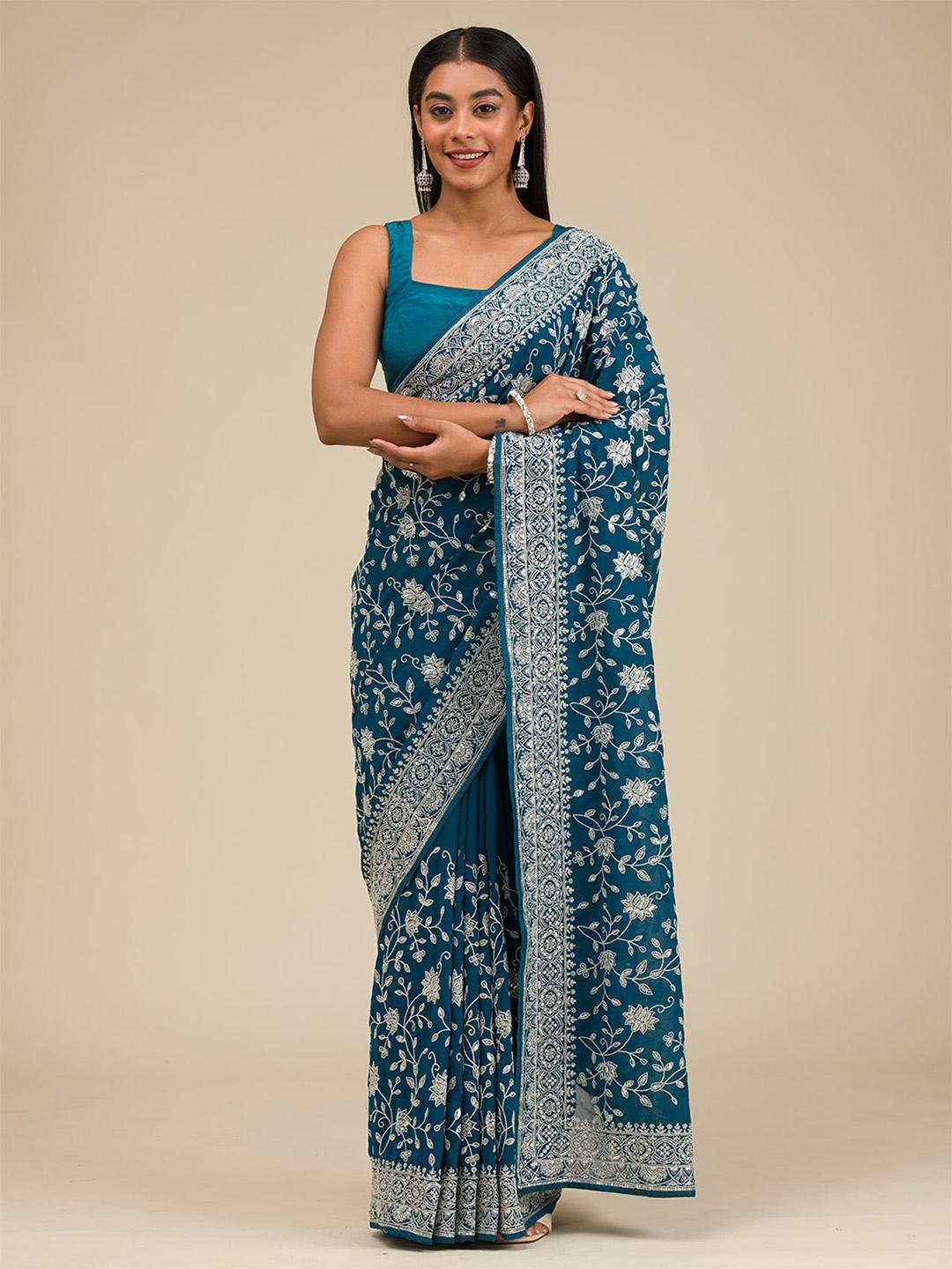 Buy Koskii Floral Embroidered Saree - Sarees for Women 31035944 | Myntra
