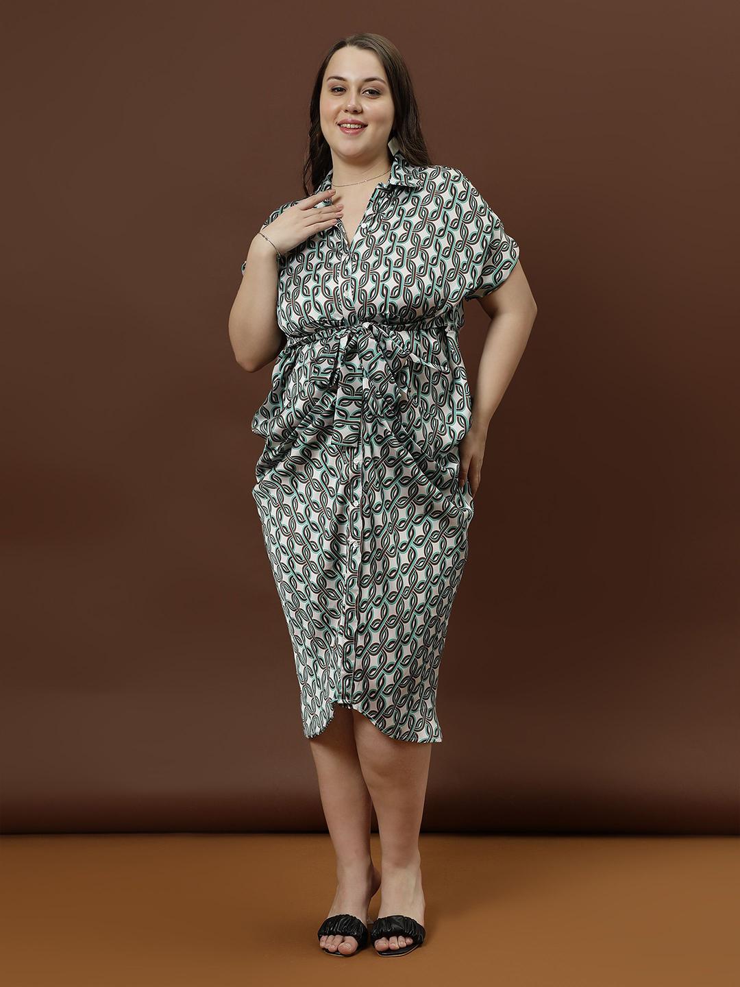 Buy Athena Ample Print Satin Shirt Midi Dress - Dresses for Women ...
