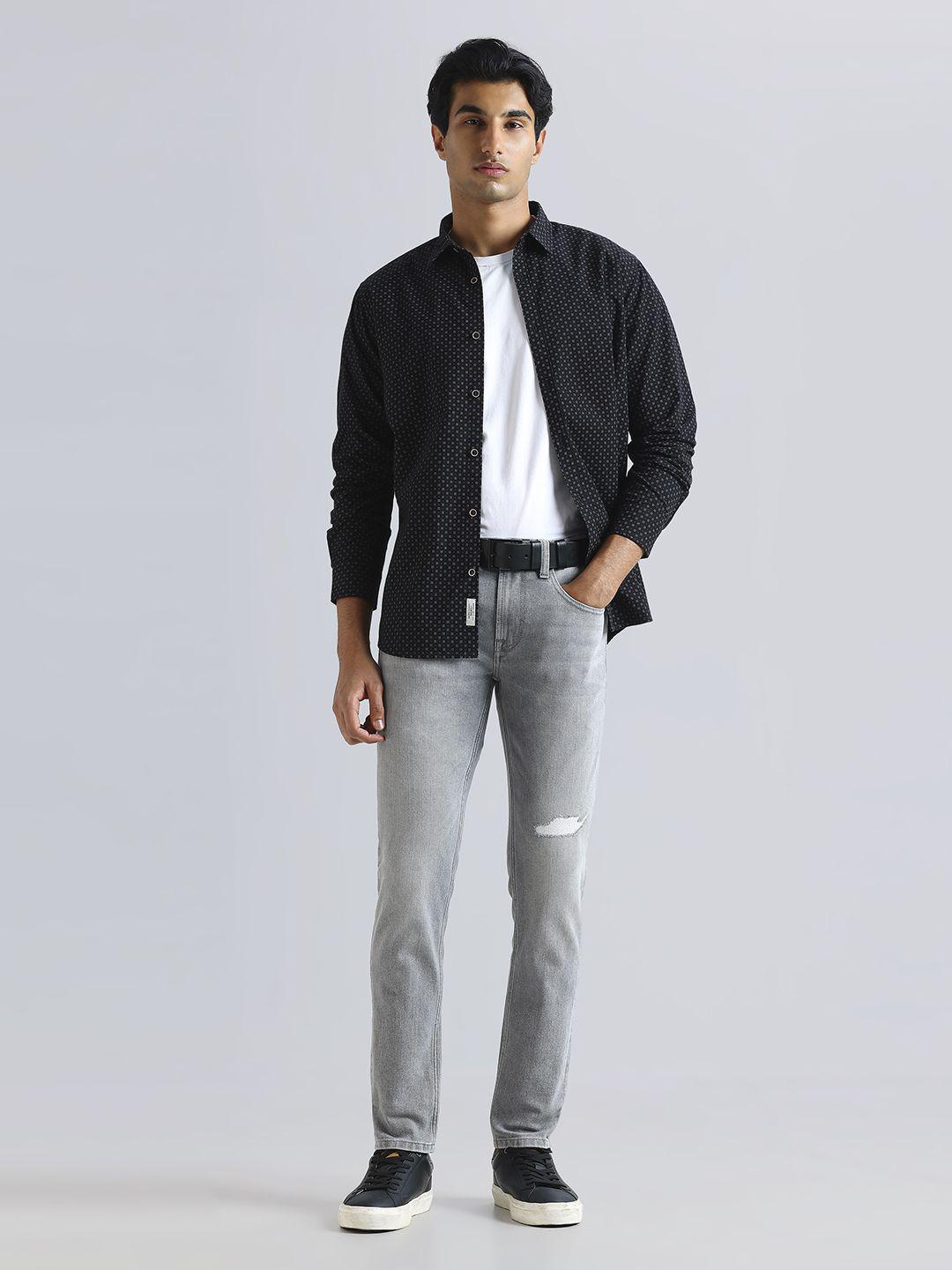 Buy Pepe Jeans Micro Ditsy Printed Spread Collar Pure Cotton Casual ...