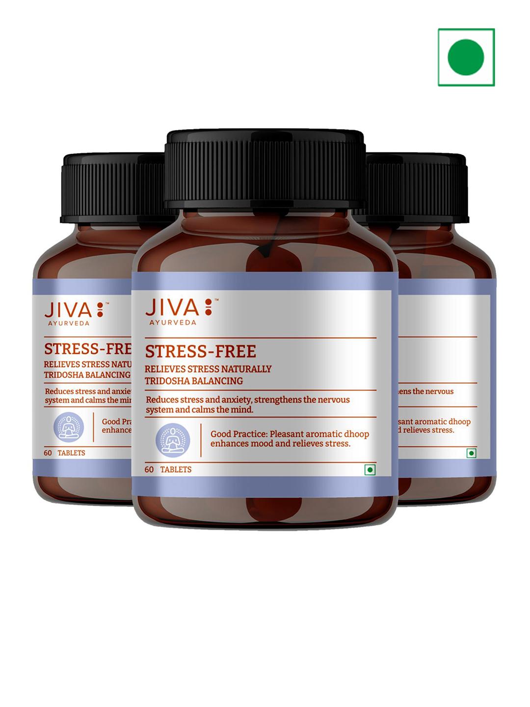 Buy Jiva Set Of 3 Stress Free Tablets 60 Tablets Each - Herbal ...