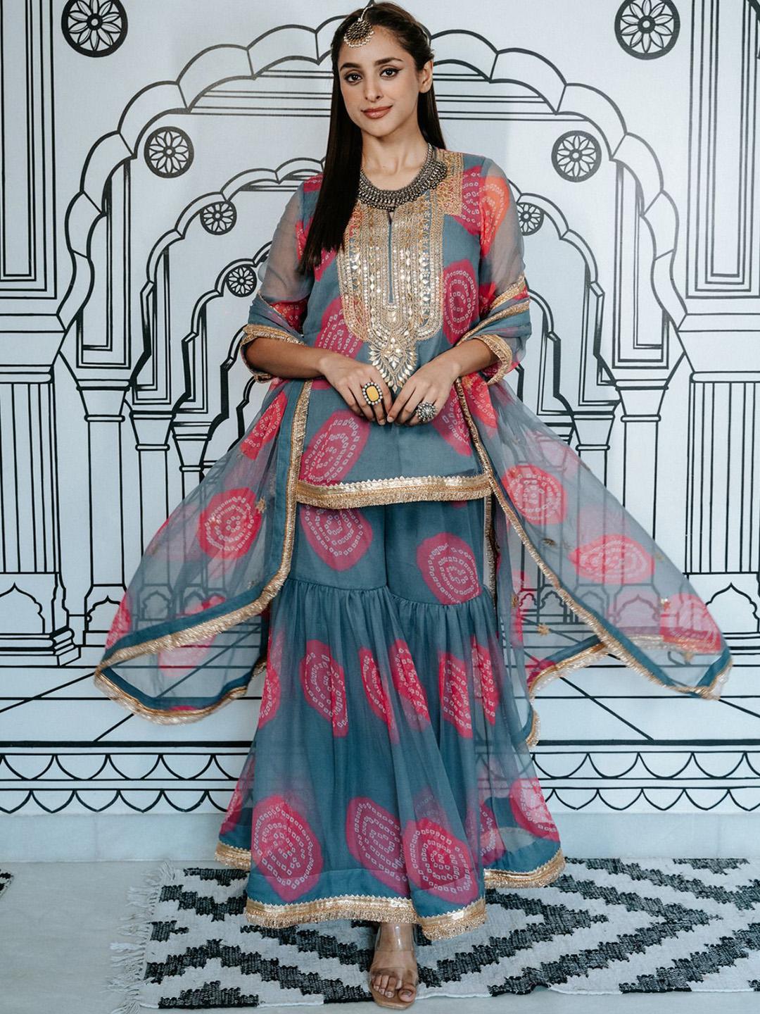 Buy GulaboJaipur Ethnic Motifs Embroidered Thread Work Straight Kurti ...