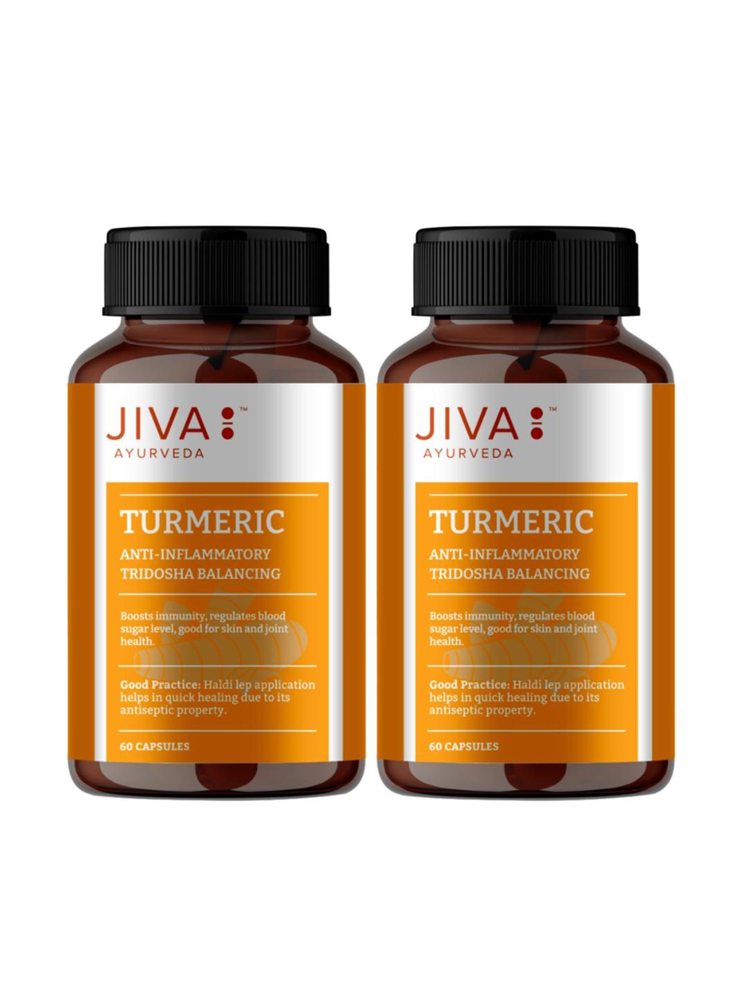 Buy Jiva Set Of 2 Turmeric Capsules For Immunity 60 Capsules Each ...