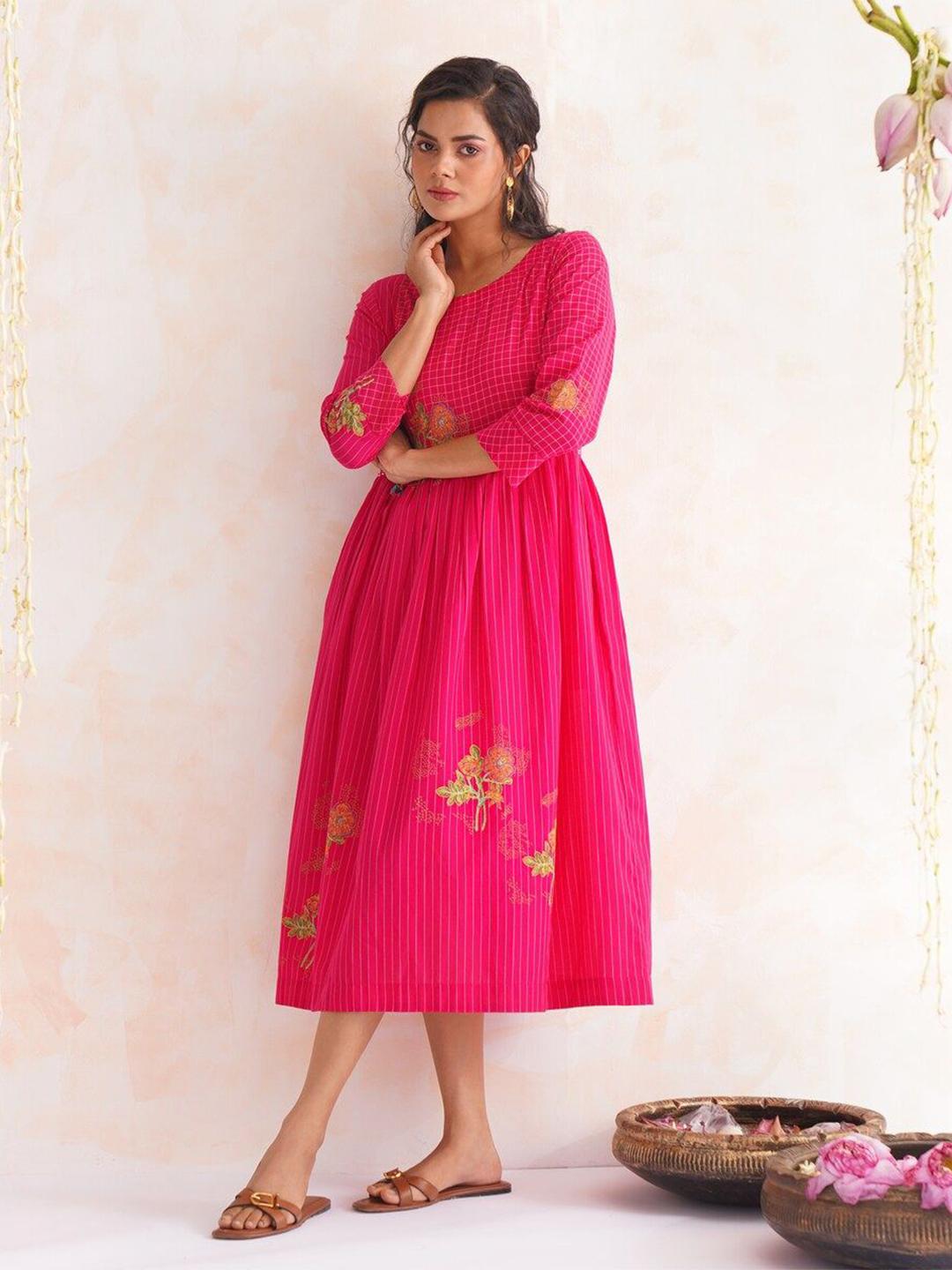 Buy JAYPORE Floral Print A Line Maxi Dress - Dresses for Women 31033105 ...