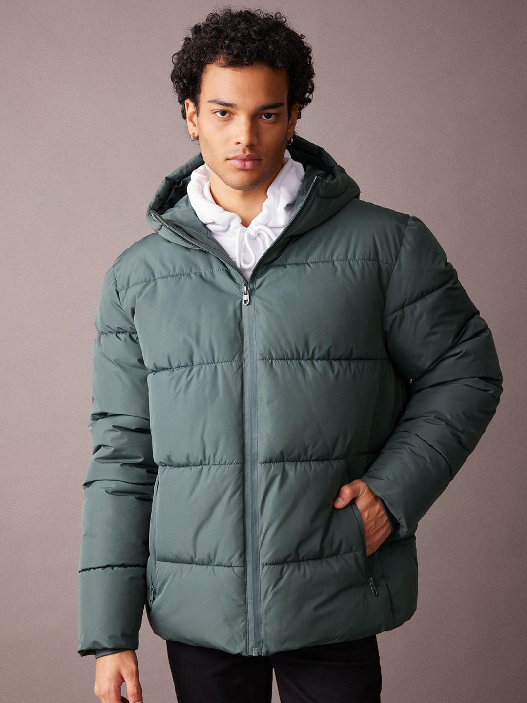 Buy DeFacto Men Longline Hooded Quilted Jacket - Jackets for Men ...