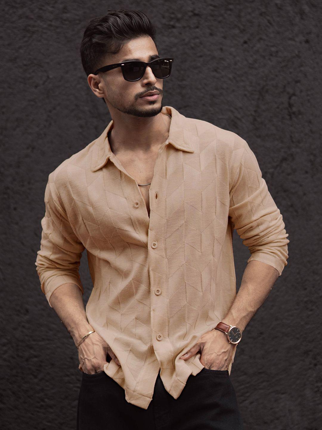 Buy Powerlook Men Spread Collar Solid Casual Oversized Shirt - Shirts ...