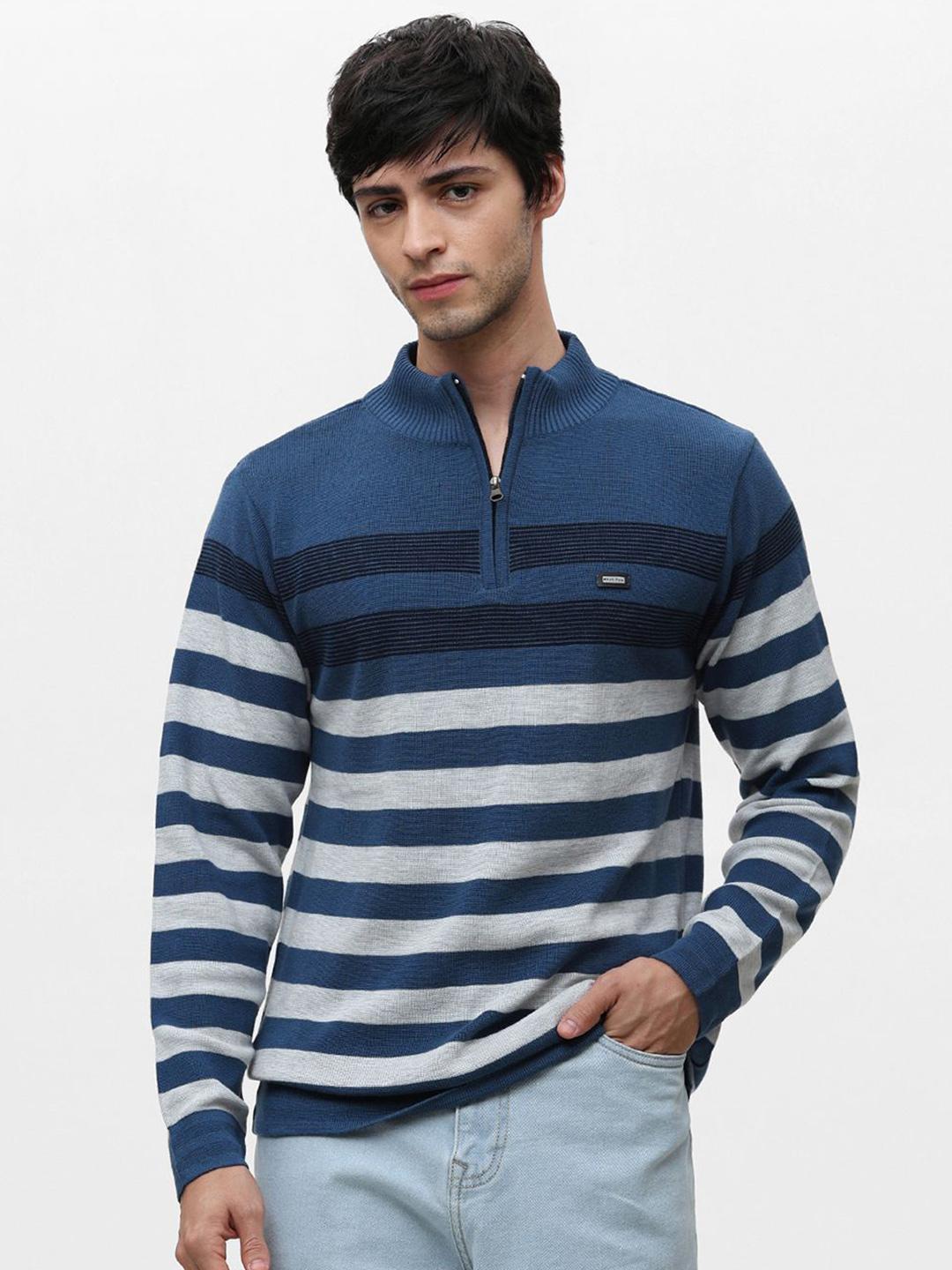 Buy Klub Fox Men Cotton Striped Turtle Neck Pullover Sweater - Sweaters ...