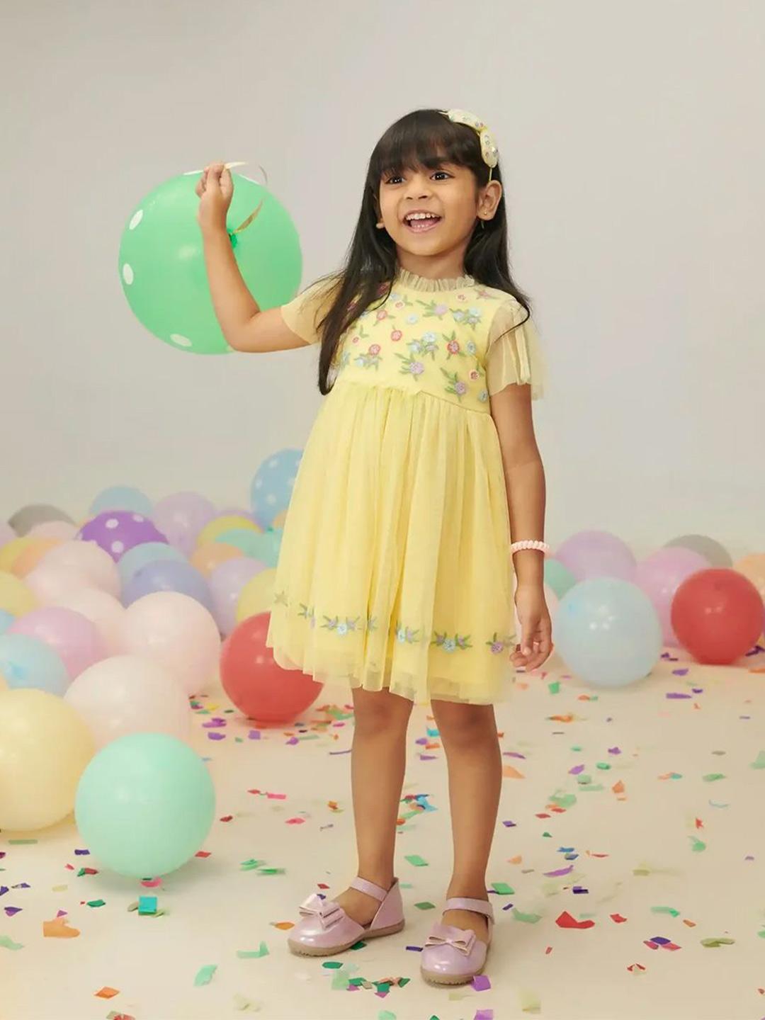 Buy Somersault Floral Embroidered A Line Dress - Dresses for Girls ...