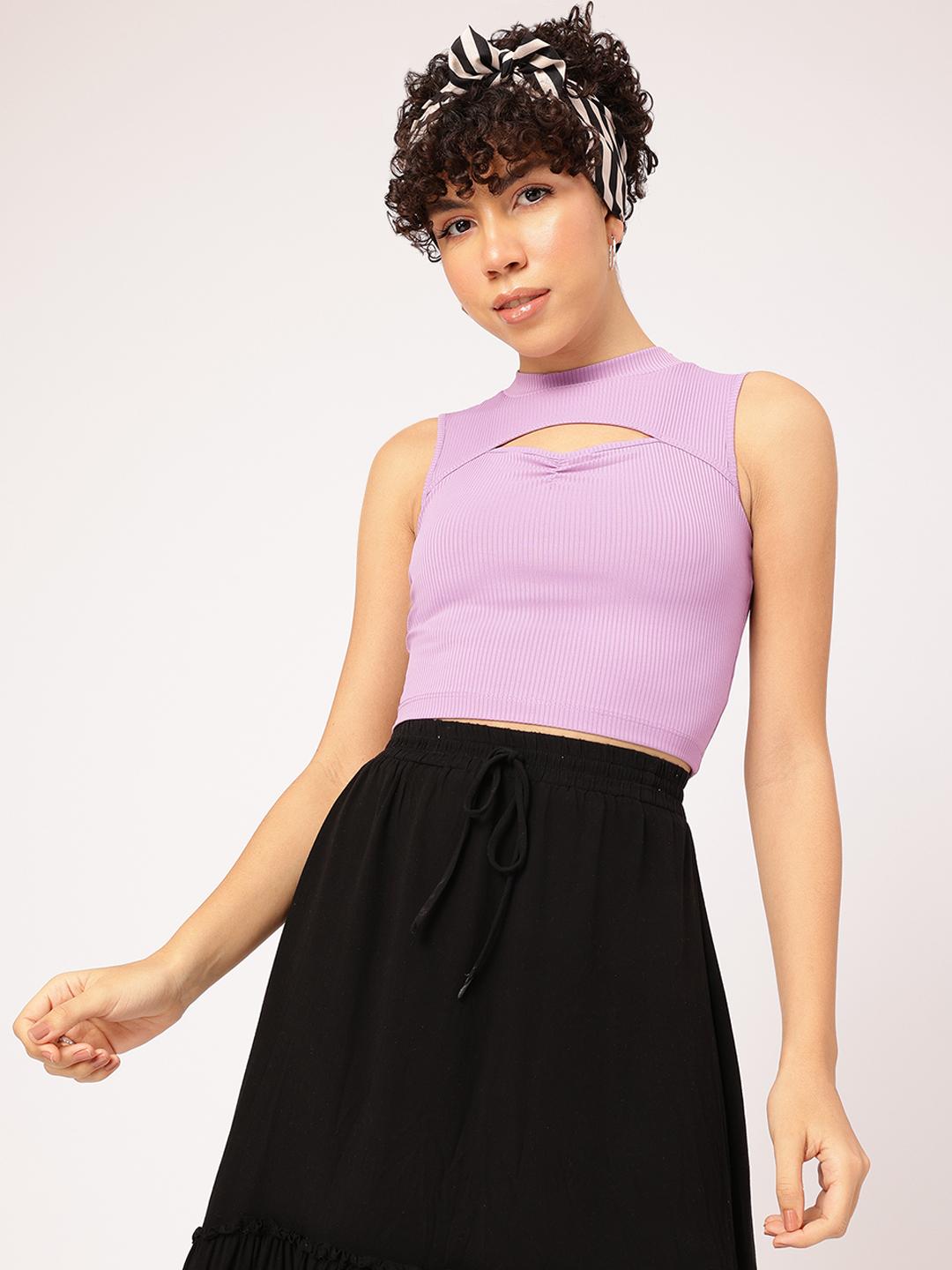 Buy DressBerry Cut Out Ribbed Crop Top - Tops for Women 30568706 | Myntra