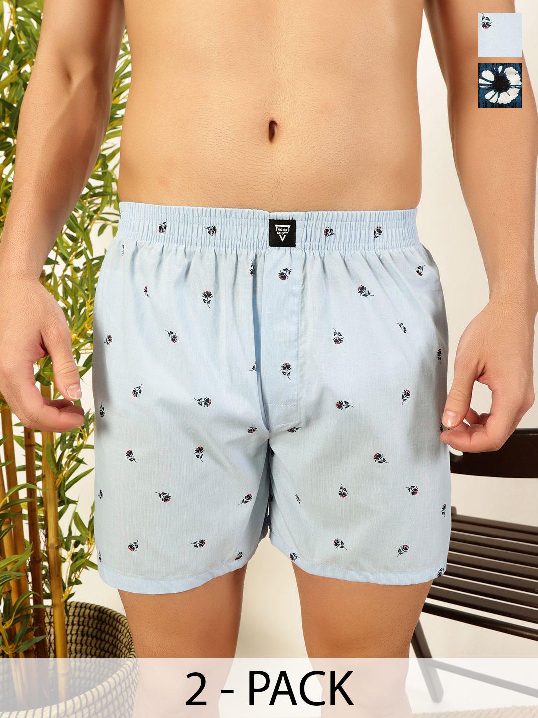Buy Thomas Scott Pack Of 2 Printed Pure Cotton Boxers TSBPO2010 ...