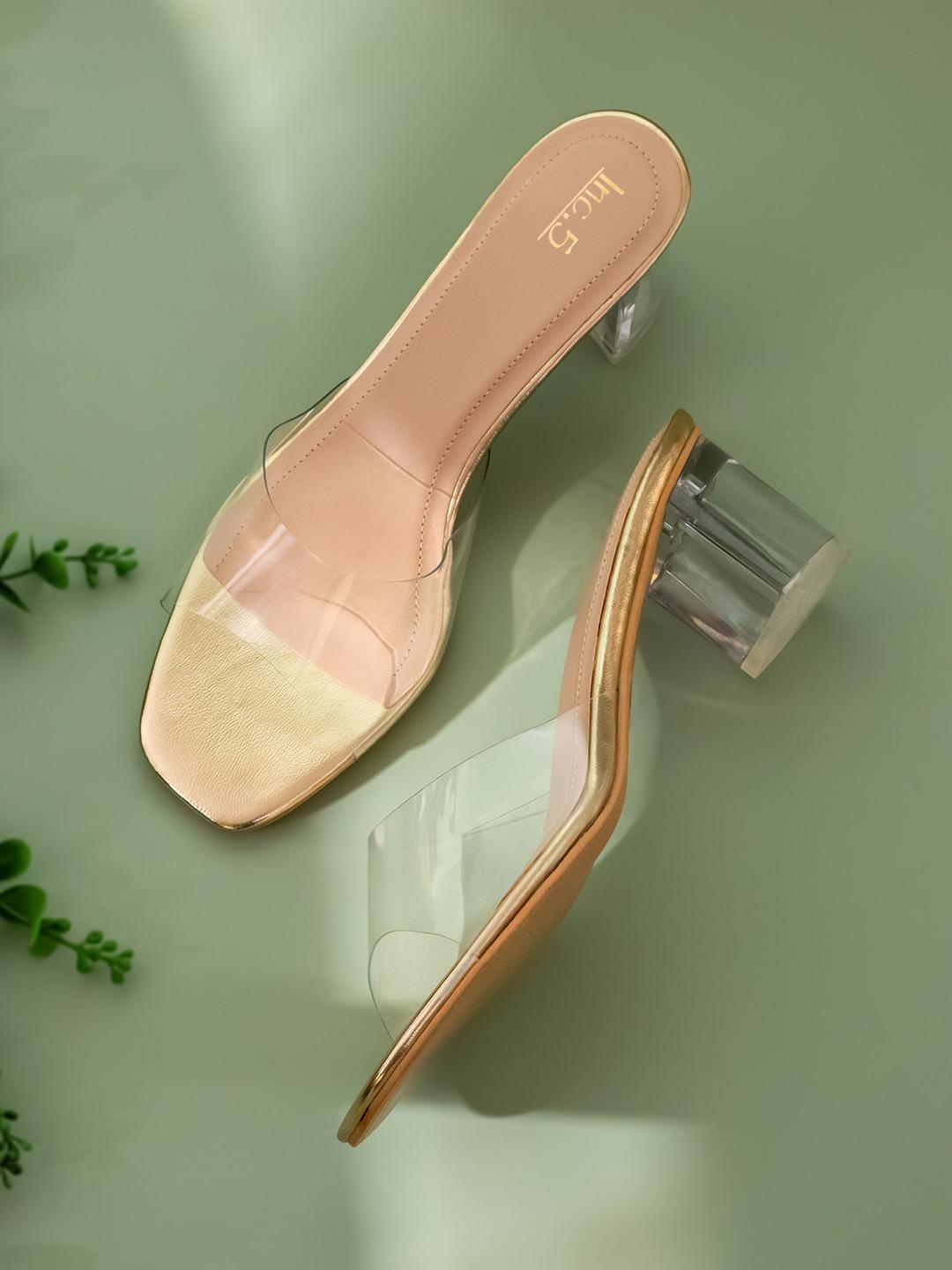Buy Inc 5 Women Transparent Block Heel Sandals - Heels for Women ...