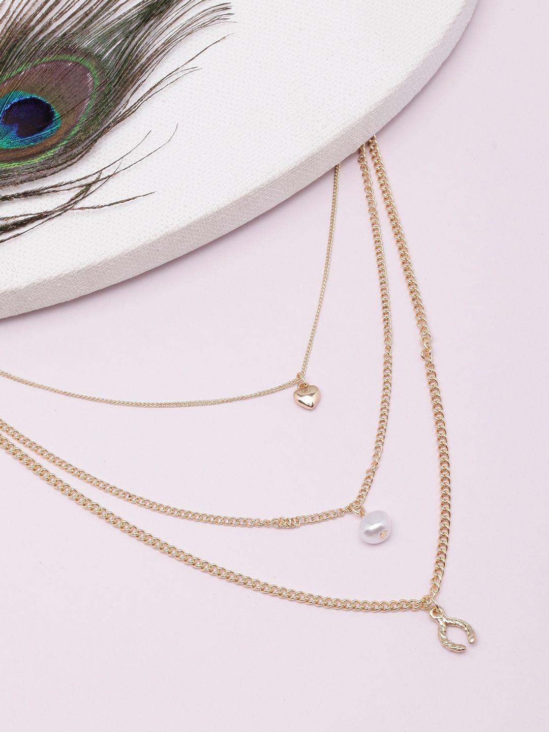 Buy KPOP Gold Plated Stone Studded Layered Necklace - Necklace And ...