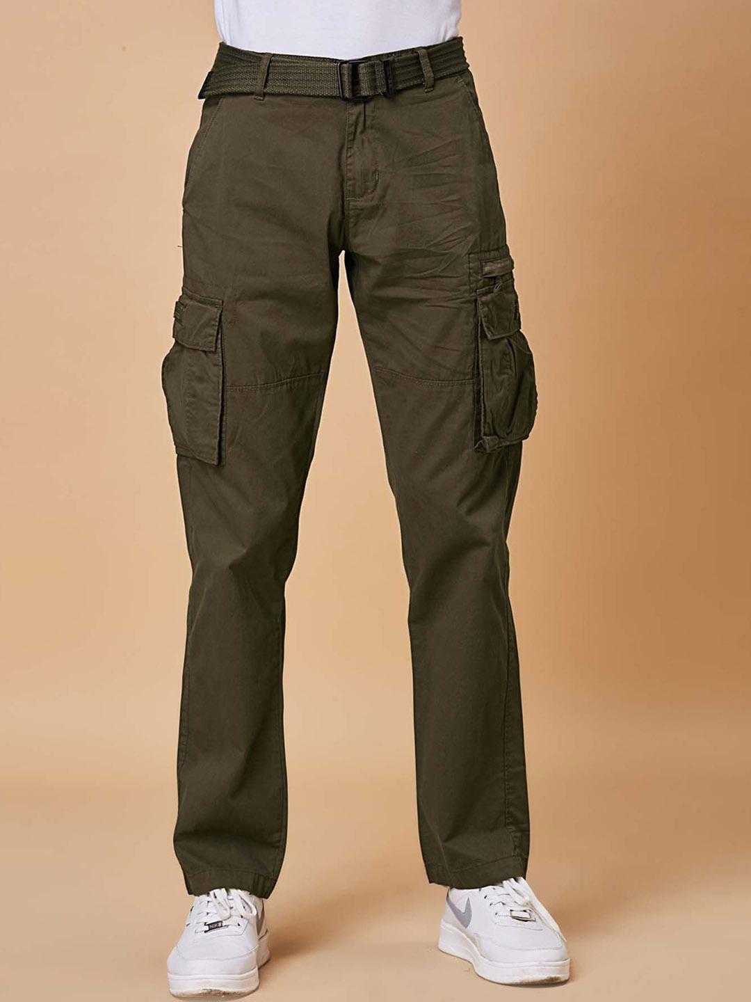 Buy Beevee Men Solid Classic Cargos Trousers - Trousers for Men ...