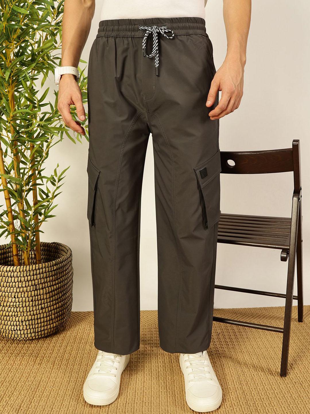 Buy Thomas Scott Men Smart Loose Fit Wrinkle Free Cargos Trousers ...