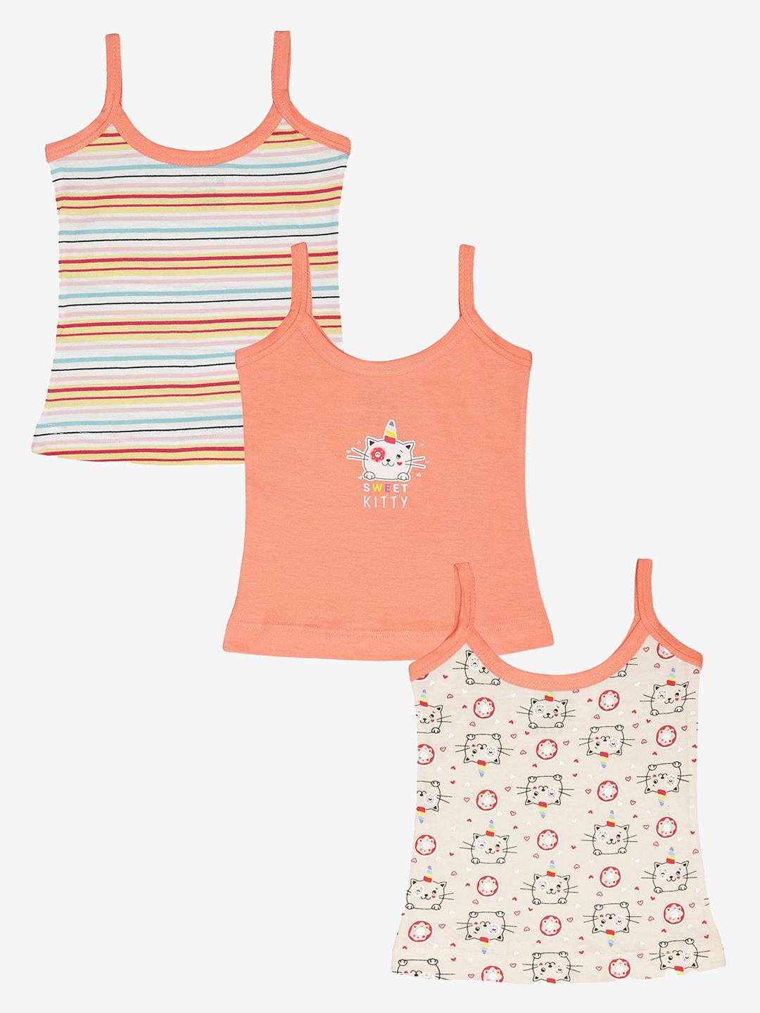 Buy Bodycare Kids Pack Of 3 Printed Camisoles - Camisoles for Girls ...