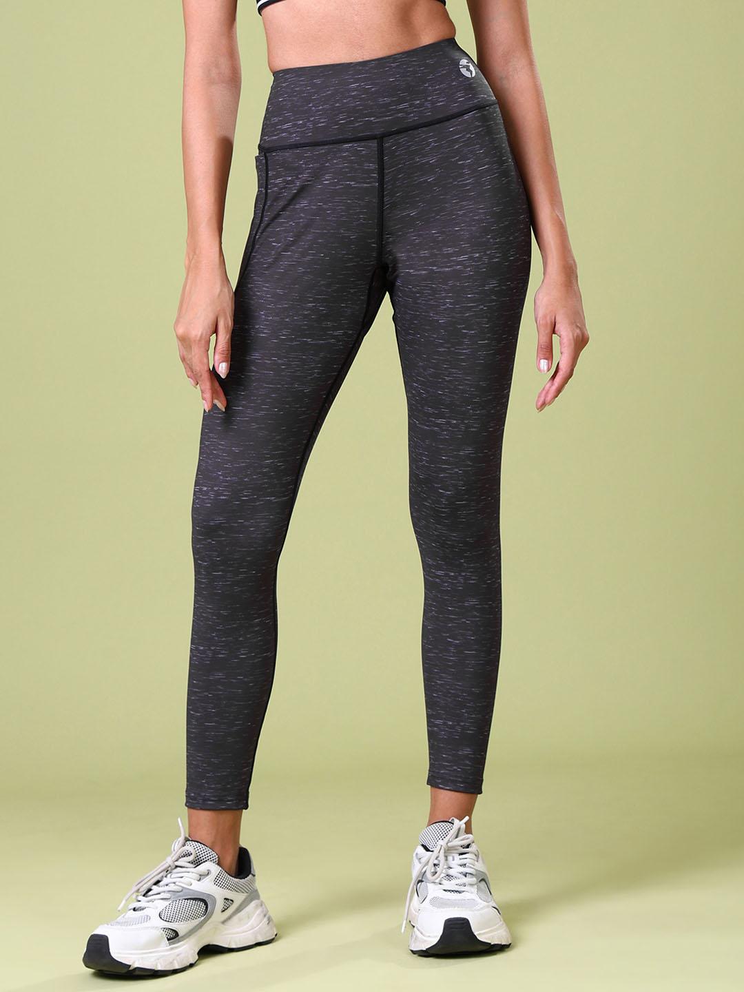 Buy Technosport Women Printed Slim Fit Rapid Dry Sports Tights With ...