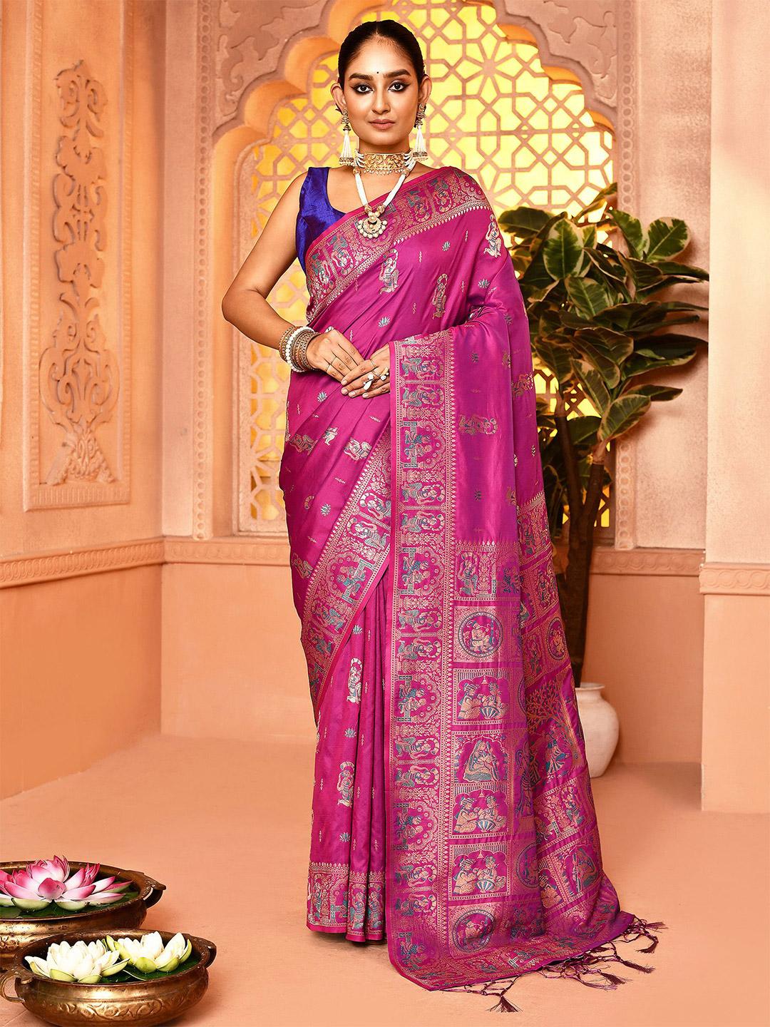 Buy Elora Woven Design Zari Baluchari Saree - Sarees for Women 30812863 ...