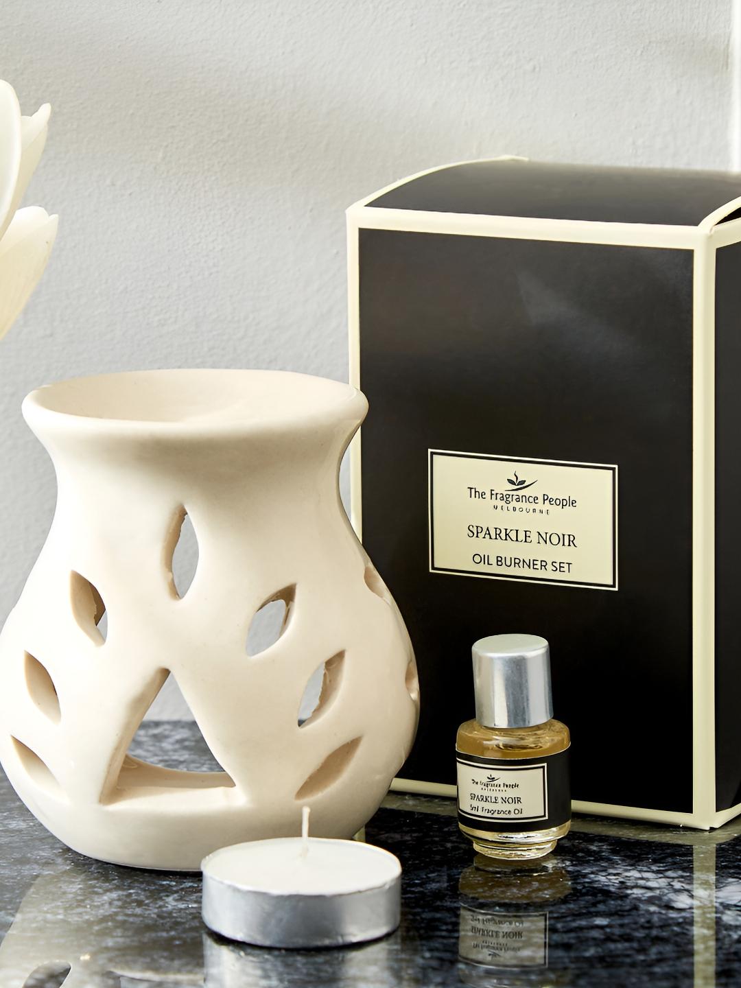 Buy Home Centre White 3 Pieces Boutique Sparkle Noir Burner Set - Aroma ...