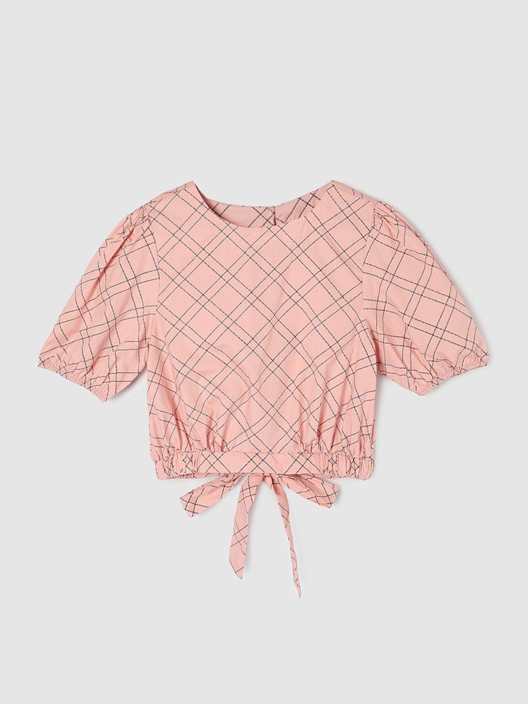 Buy Max Girls Checked Round Neck Cotton Top - Tops for Girls 30828855 ...