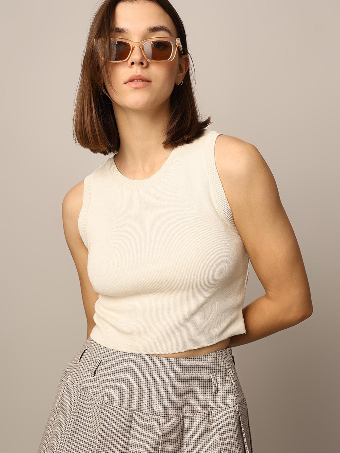 Buy ONLY Women Solid Round Neck Top - Tops for Women 30864332 | Myntra