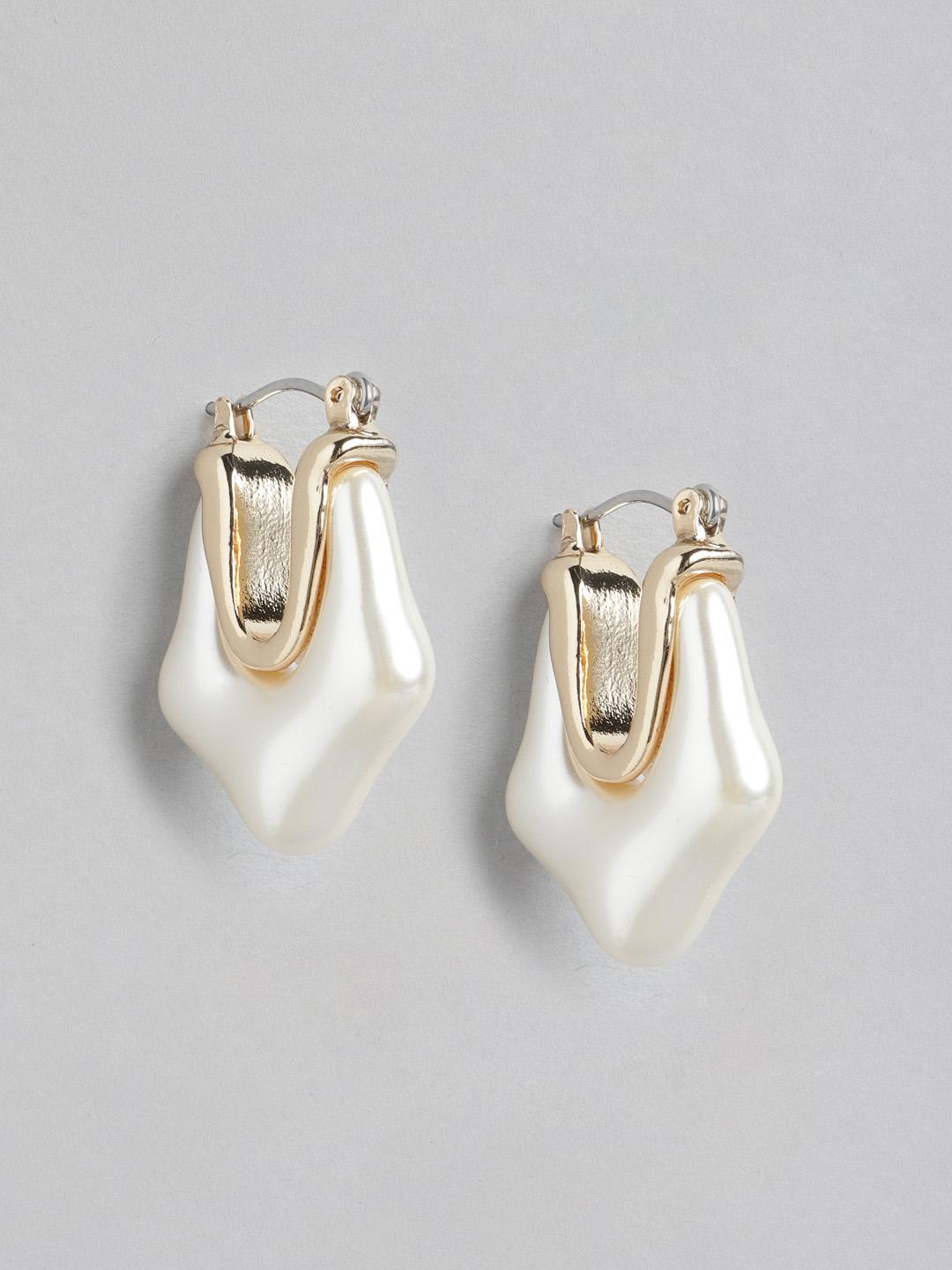 Buy Forever New Ariana Acrylic Gold Plated Quirky Hoop Earrings ...