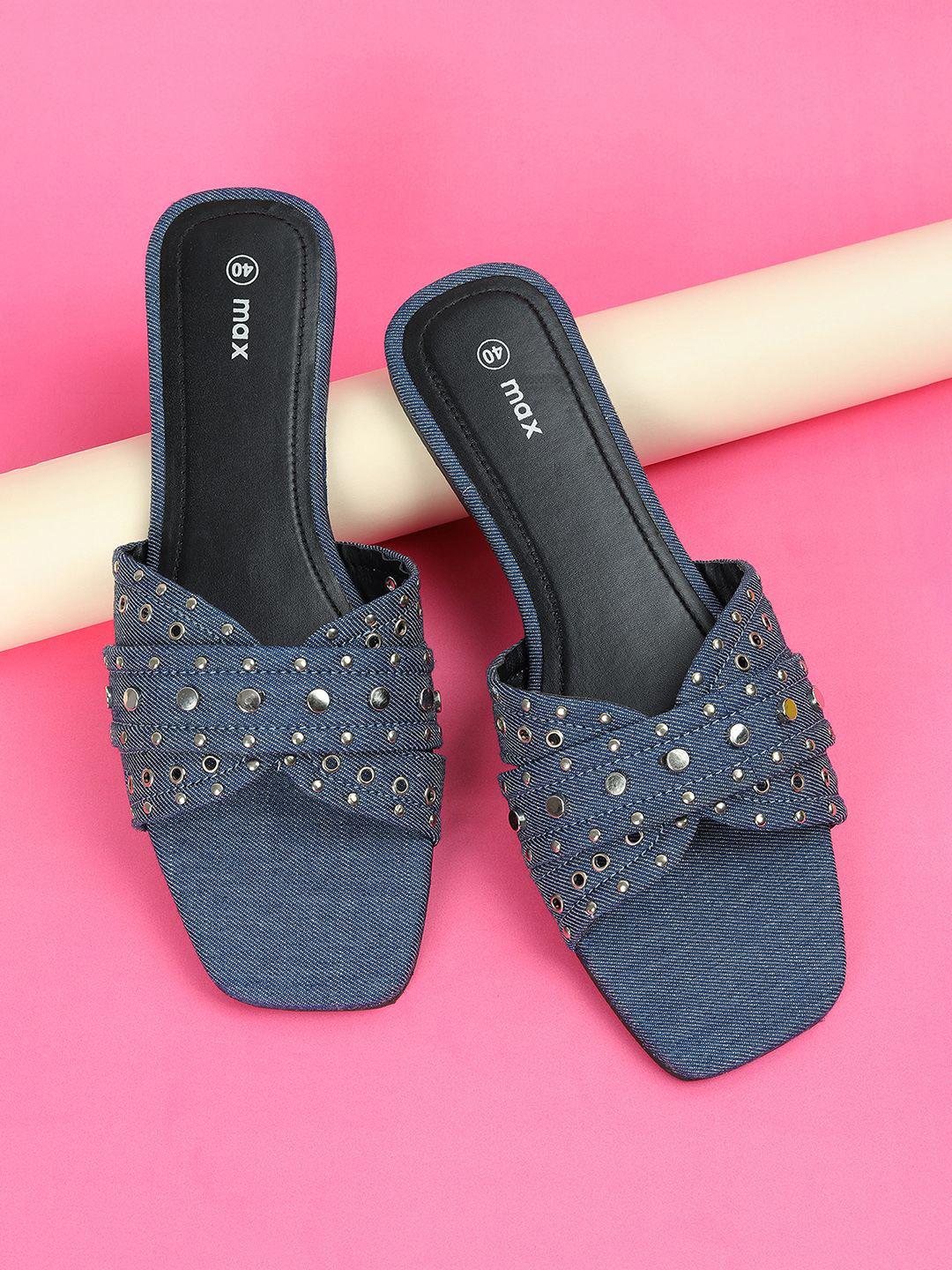 Buy Max Embellished Denim Flats - Flats for Women 30857064 | Myntra