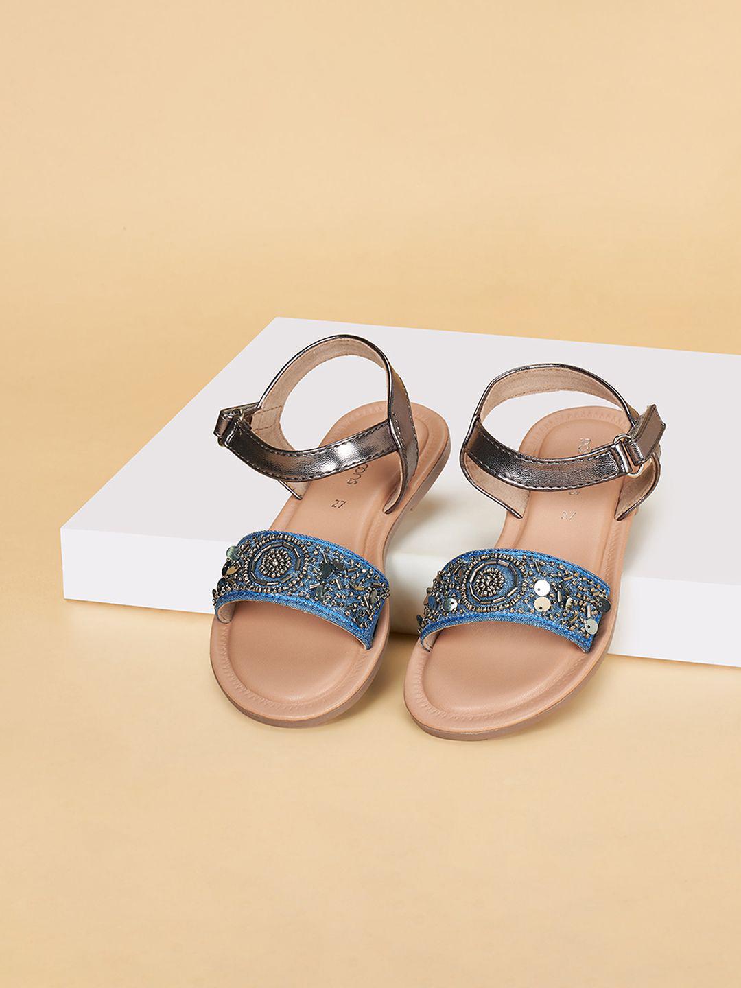Buy Pantaloons Junior Girls Embellished Open Toe Flats - Flats for ...