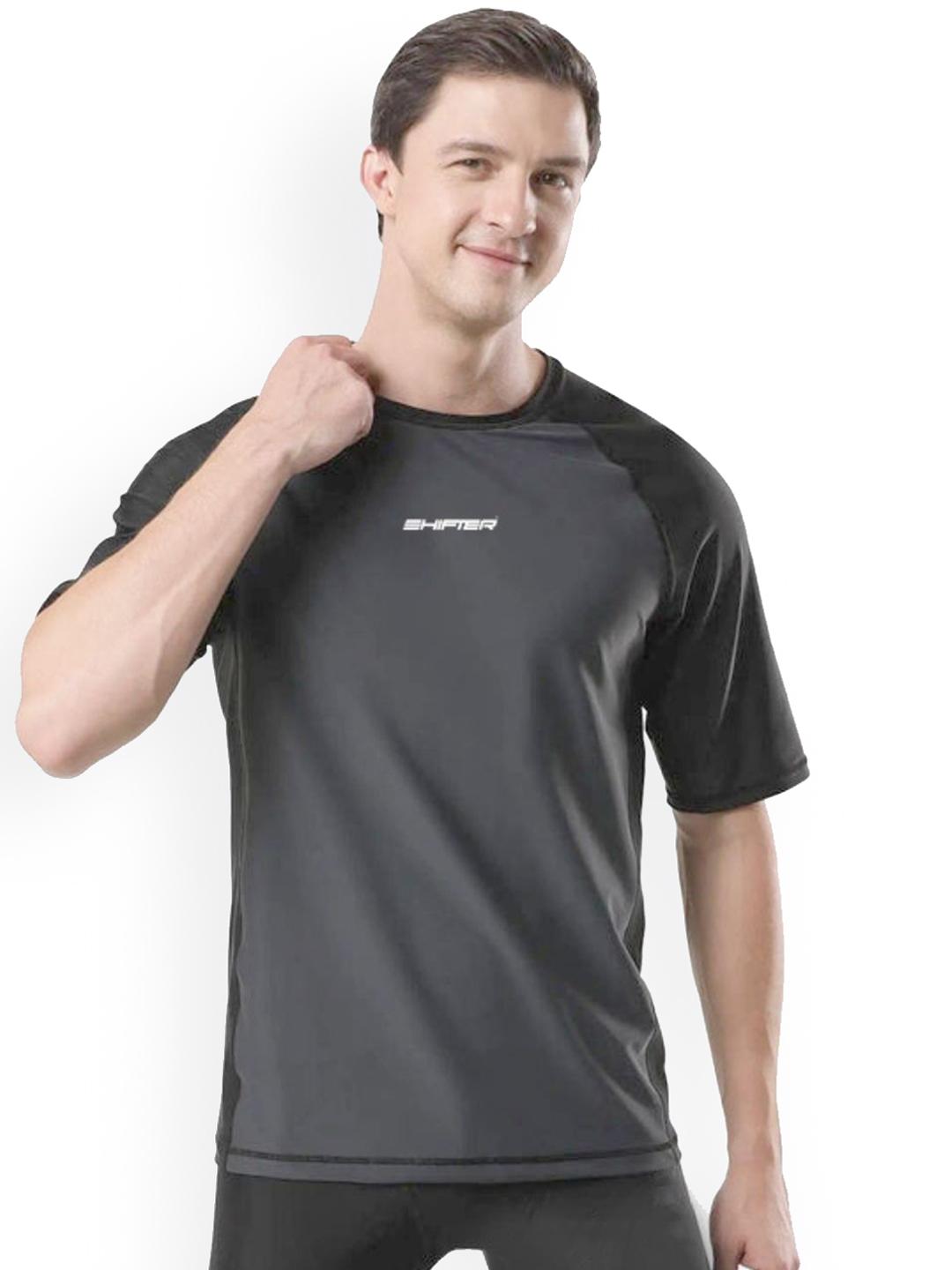 Buy SHIFTER Colourblocked Swimming & Sports T Shirt - Swim Tops for Men ...