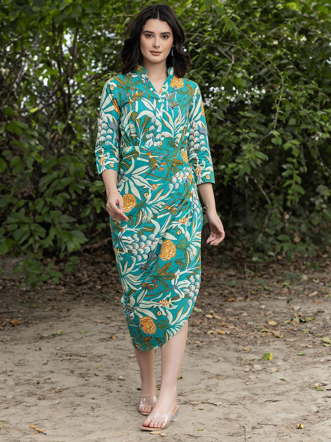 Buy MABISH By Sonal Jain Asymmetric Cowl Midi Dress - Dresses for Women ...