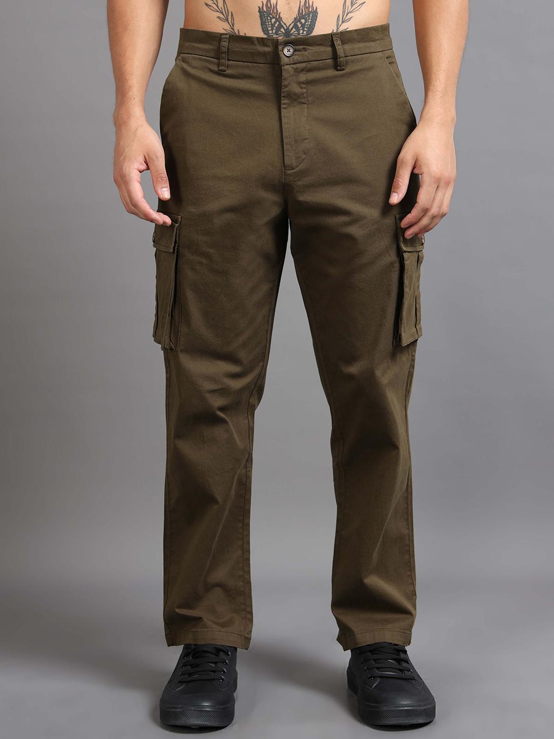 Buy Italian Colony Men Relaxed Cargos Trousers - Trousers for Men ...