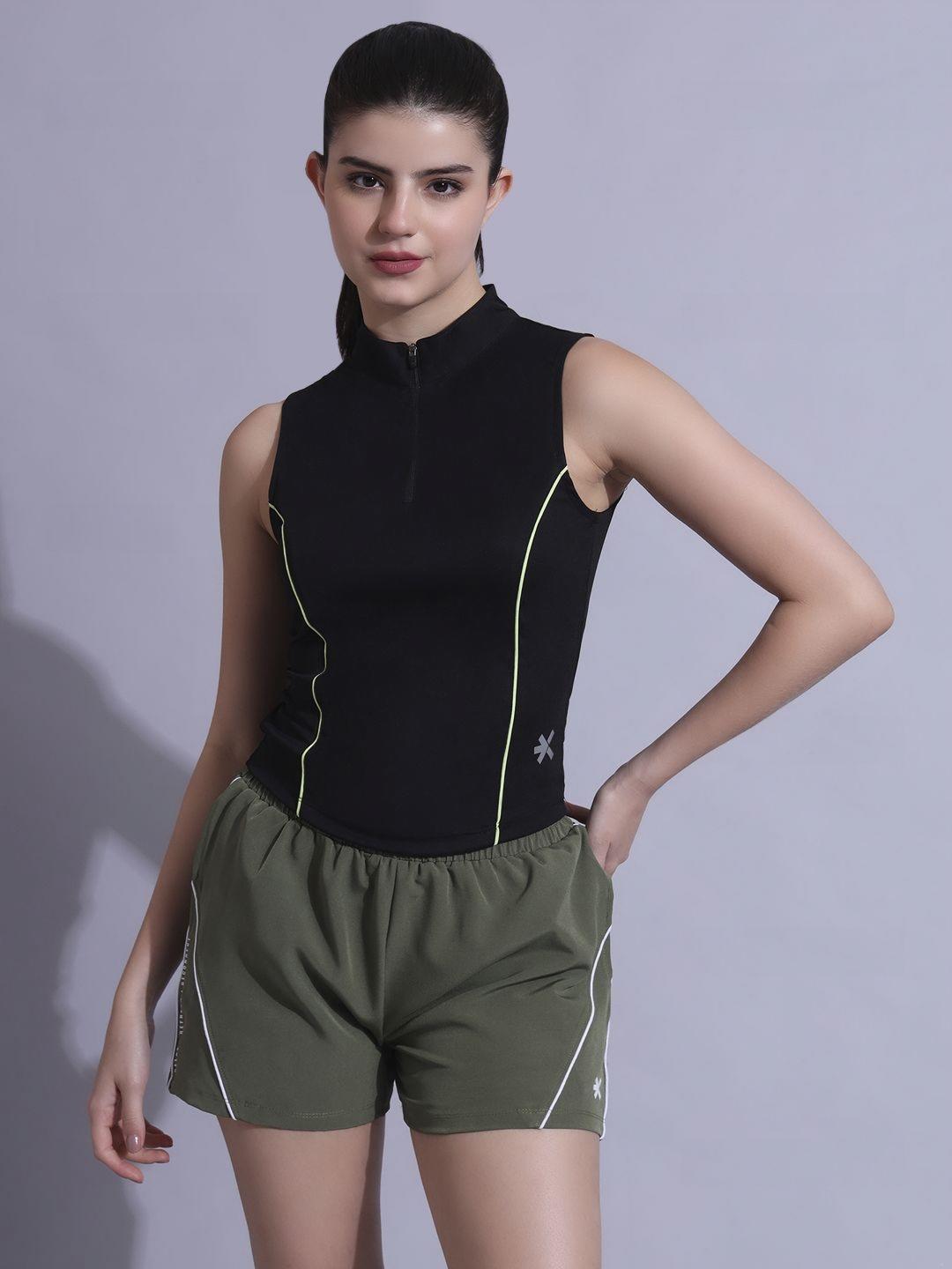 Buy HRX By Hrithik Roshan Mandarin Collar Sleeveless Slim Fit T Shirt ...