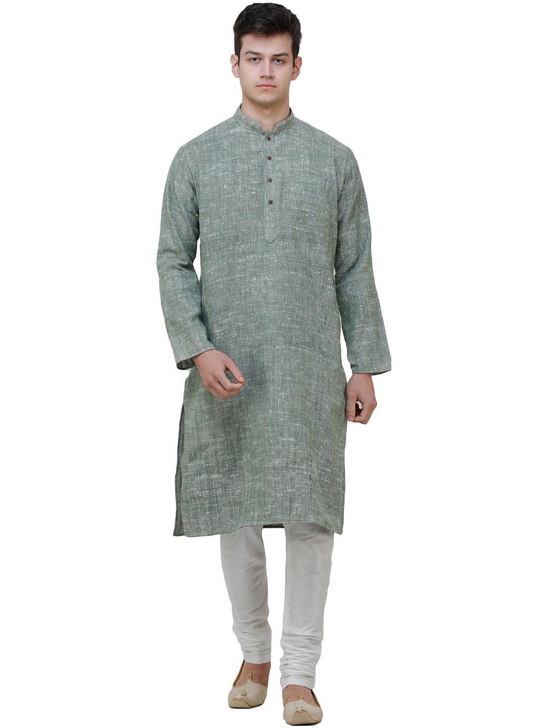 Buy Exotic India Men Pure Cotton Handspun Charkha Kurta Pajama - Kurta ...