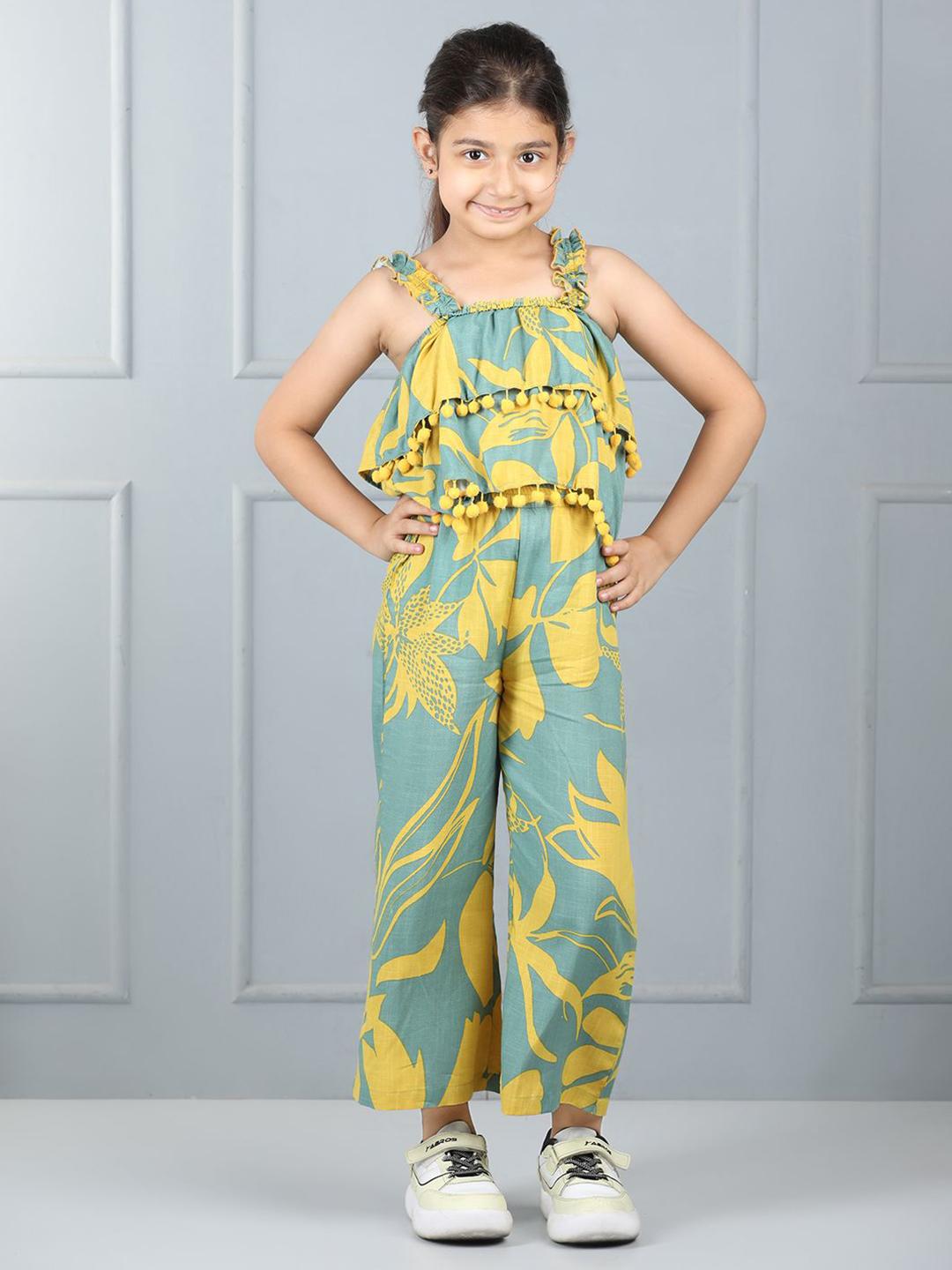 Buy AWW HUNNIE Girls Printed Shoulder Straps Top With Palazzo ...