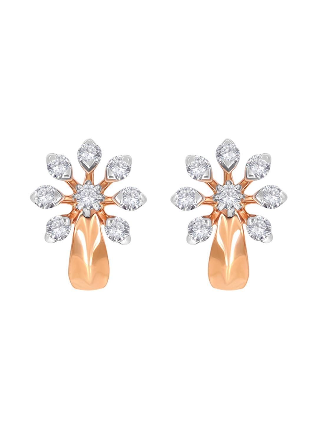Buy BHIMA 18K BIS Hallmark 750 Purity Crystal Shine Diamond Earring ...
