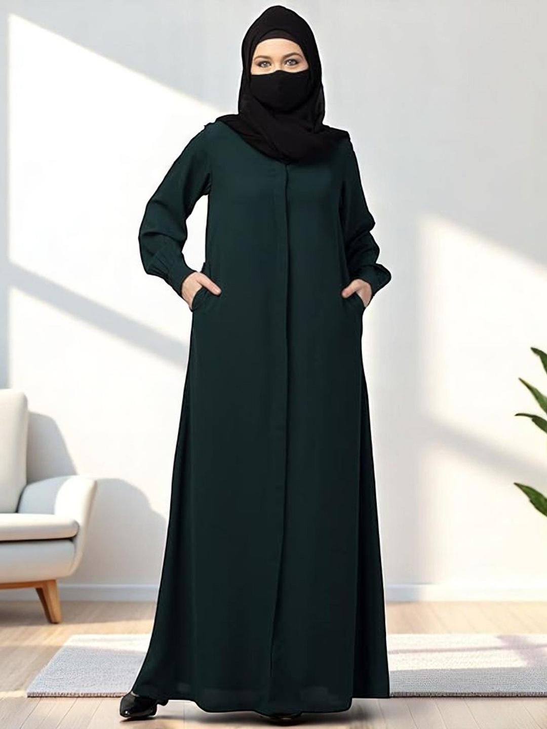 Buy BASHARIYA Stylish Front Open Abaya Burqa With Scarf - Burqas for ...