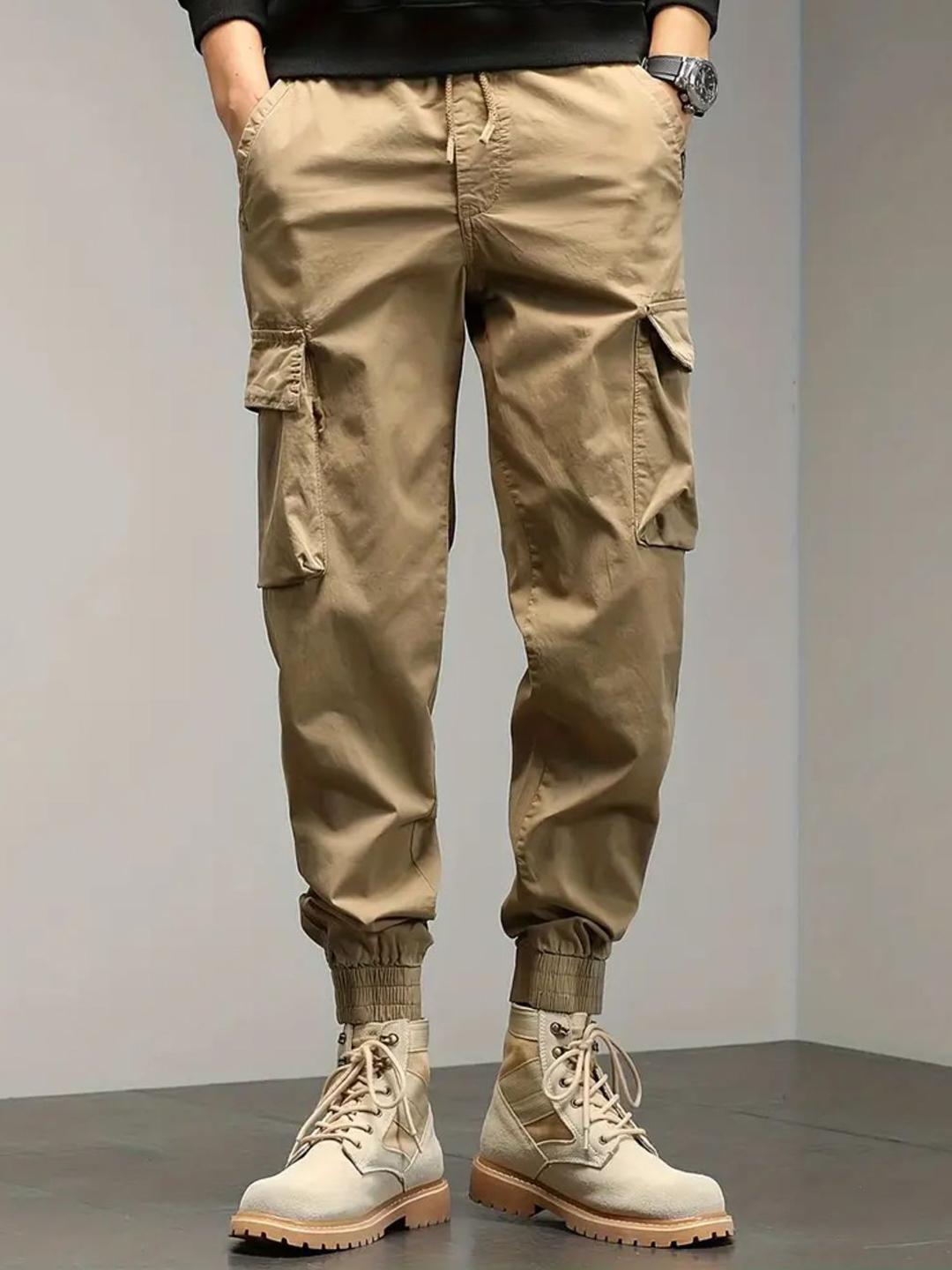 Buy VOOTER Men Solid Relaxed Cargos Trousers - Trousers for Men ...