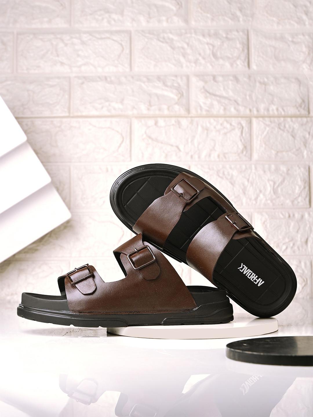 Buy AfroJack Men Leather Comfort Sandals - Sandals for Men 33444983 ...
