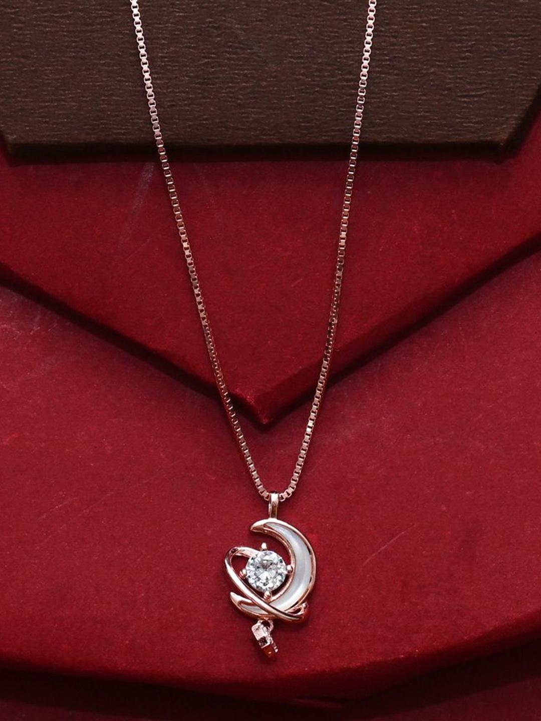 Buy 925 SILLER 925 Sterling Silver Rose Gold Plated Cubic Zirconia ...