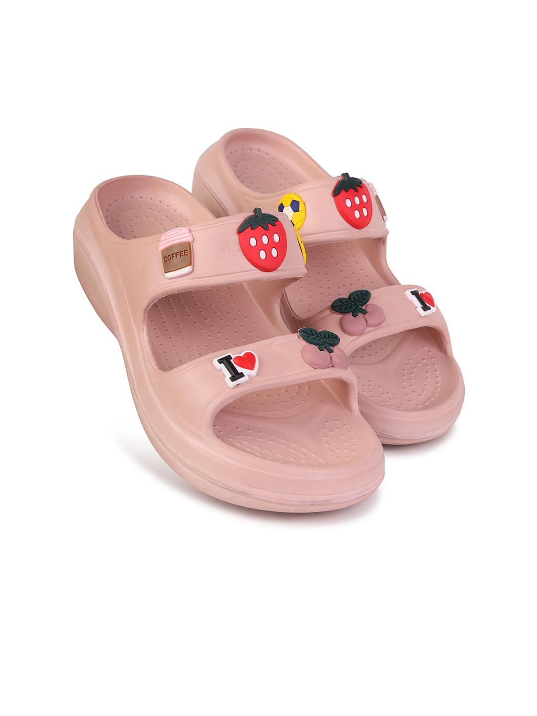 Buy PENNEN Women Applique Slider Flip Flops - Flip Flops for Women ...