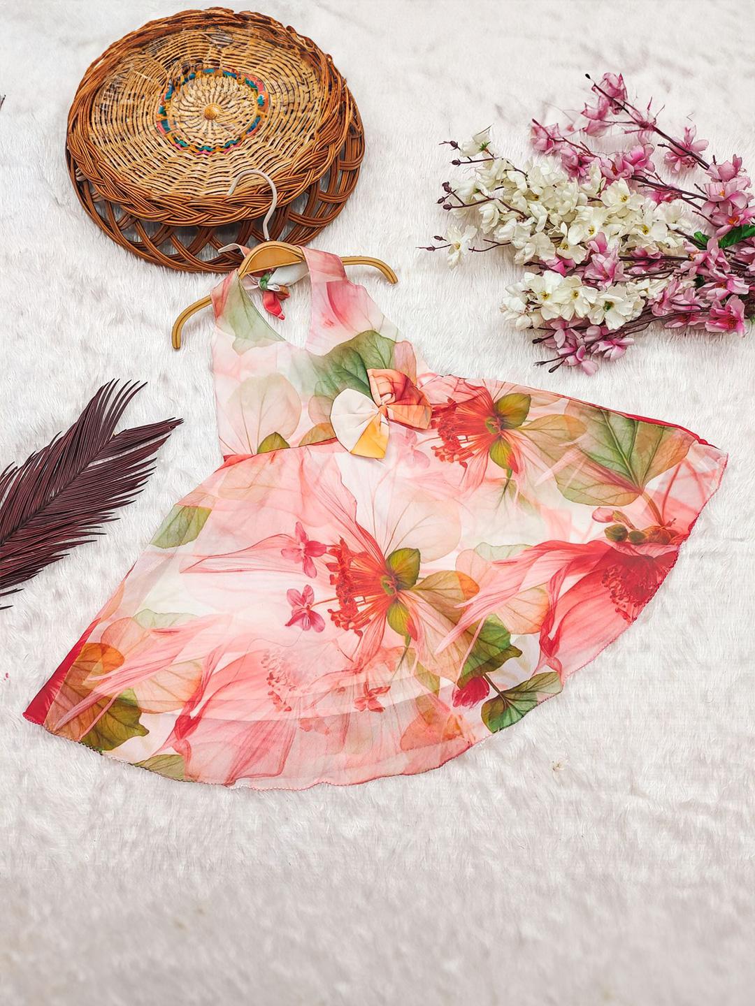 Buy Tejam Women Floral Print Georgette A Line Dress - Dresses for Girls ...