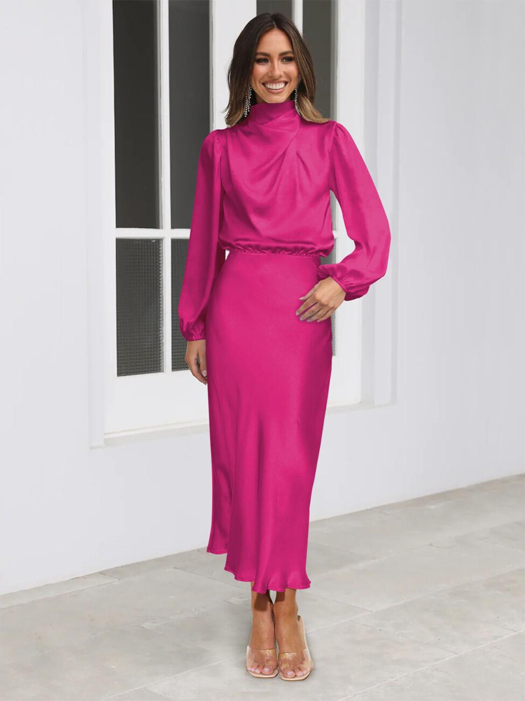 Buy StyleCast Pink Mock Neck Maxi Dress - Dresses for Women 24765596 ...