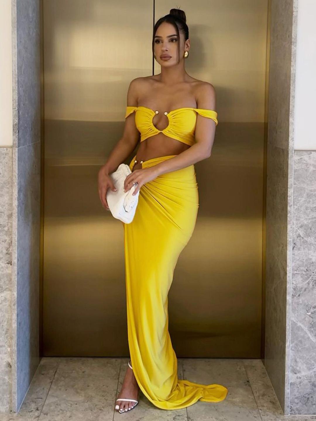 Buy StyleCast Women Off Shoulder Top And Skirts Co Ords Set - Co Ords ...